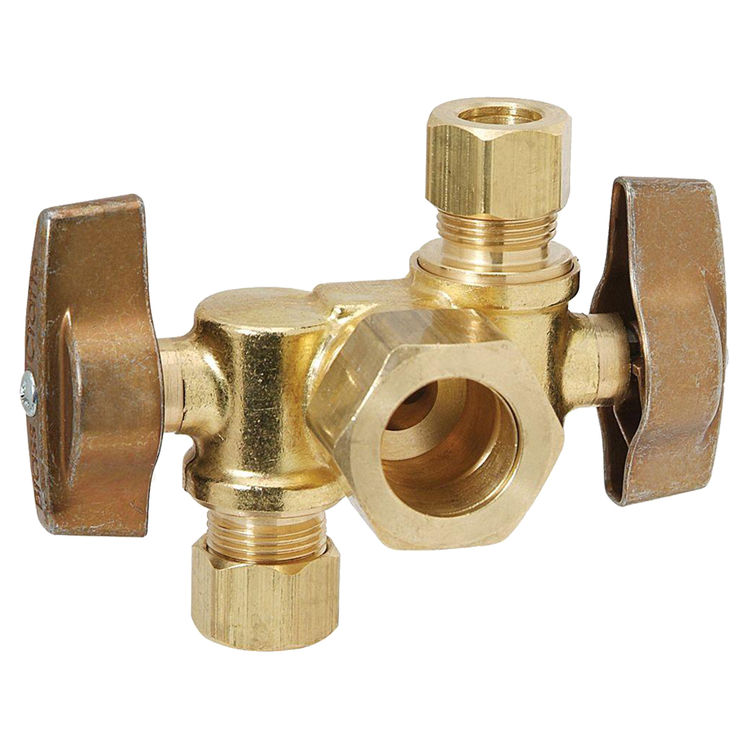 VSDUALABALL583814 5/8ODx3/8ODx1/4OD DUAL ANGLE STOP 1/4 TURN