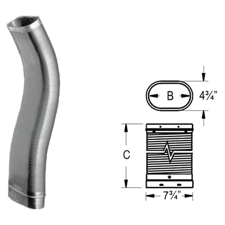 DuraVent 6DLR-60OHF 6-Inch DuraLiner Oval-To-Oval Heavy Duty Flex Pipe ...