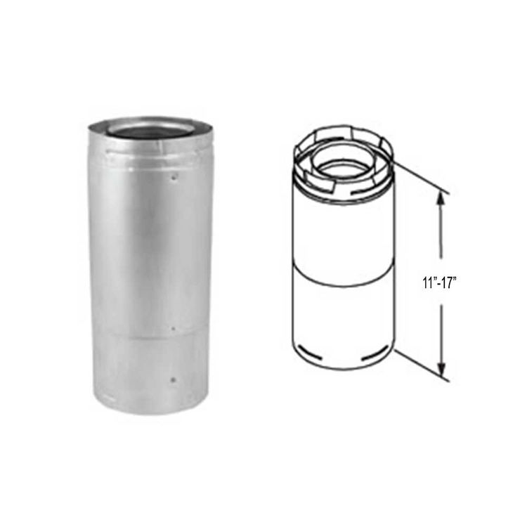 DuraVent 58DVA-17TA DirectVent Pro 5x8-Inch Adjustable Pipe