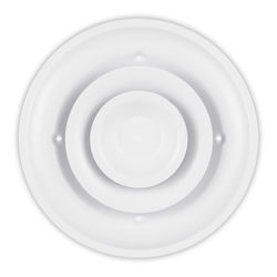 8" Step Down Round Ceiling Diffuser, White - Shoemaker 90-8