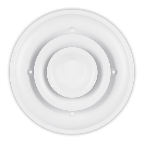 8" Step Down Round Ceiling Diffuser, White - Shoemaker 90-8